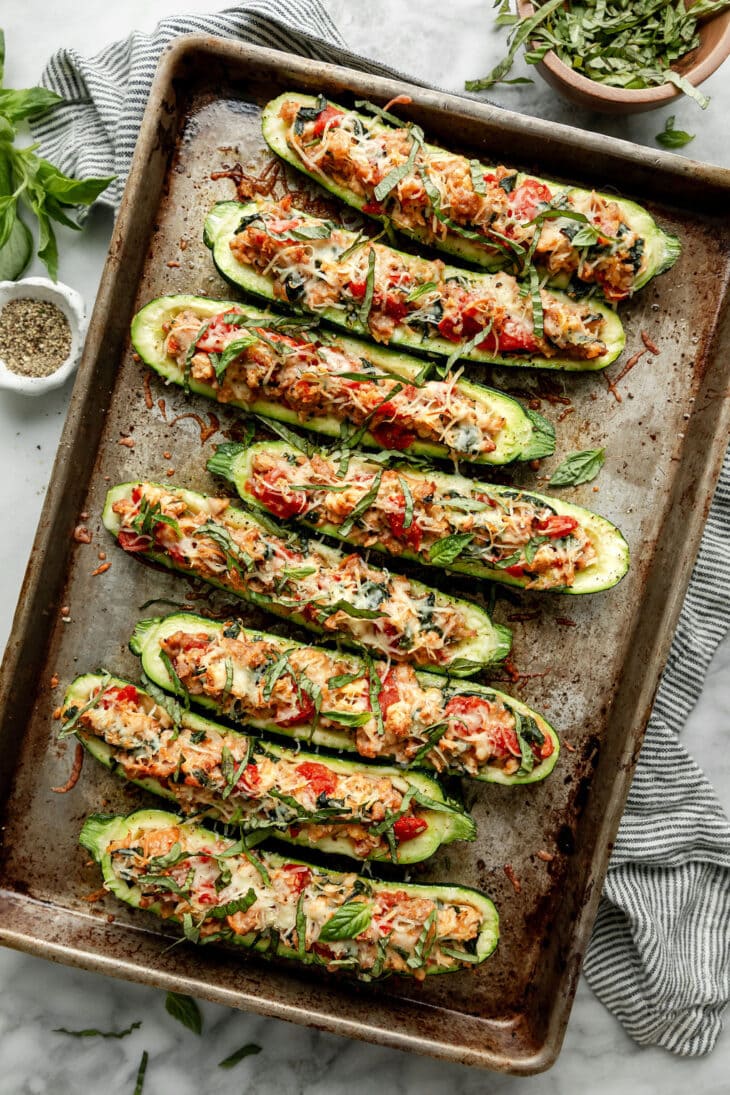 Simple Stuffed Zucchini Boats