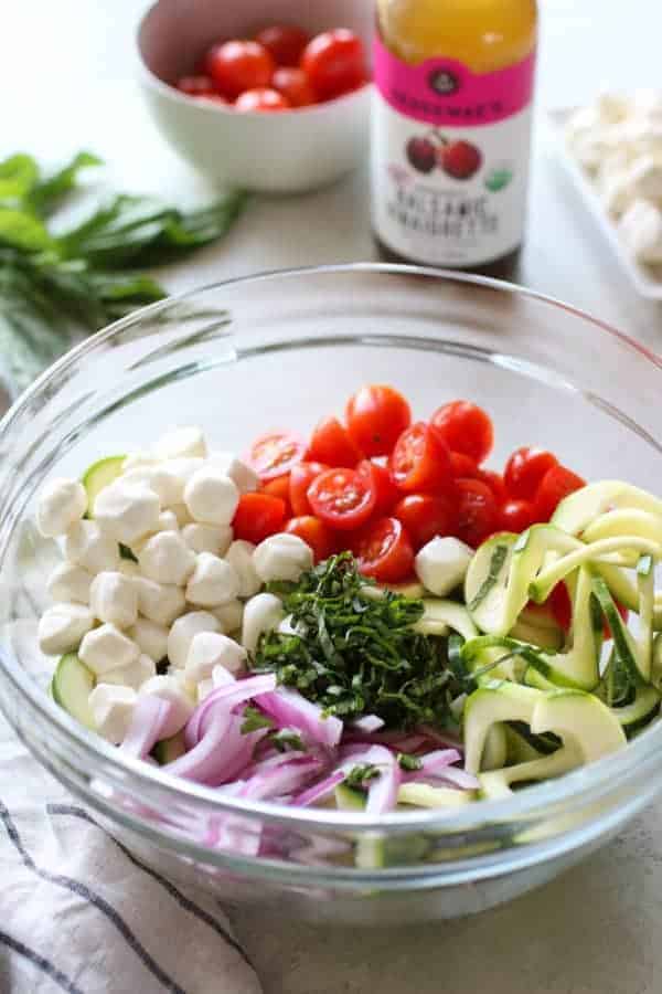 Caprese Zucchini Salad with Balsamic Vinaigrette - The Real Food Dietitians
