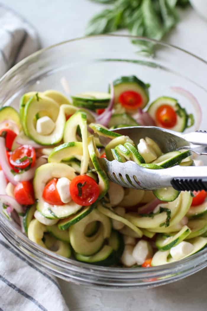 Caprese Zucchini Salad with Balsamic Vinaigrette - The Real Food Dietitians