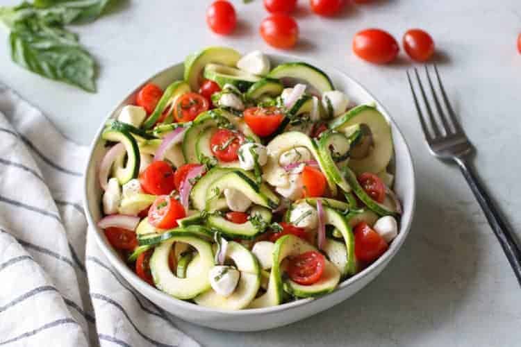 Caprese Zucchini Salad with Balsamic Vinaigrette - The Real Food Dietitians
