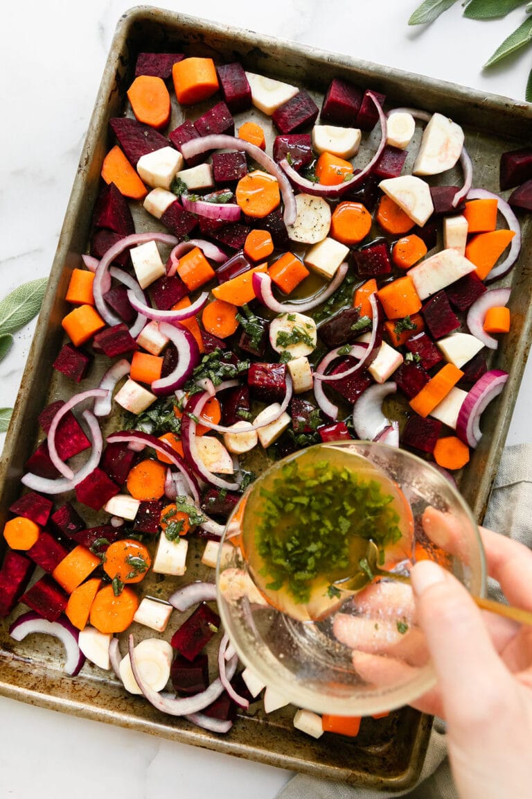 Honey-Sage Roasted Root Vegetables (Simple and nutritious) - The Real ...