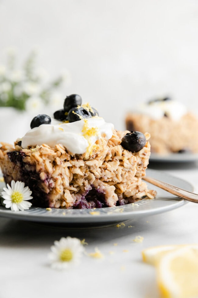 Lemon Blueberry Baked Oatmeal (Gluten Free and Vegan) - The Real Food ...