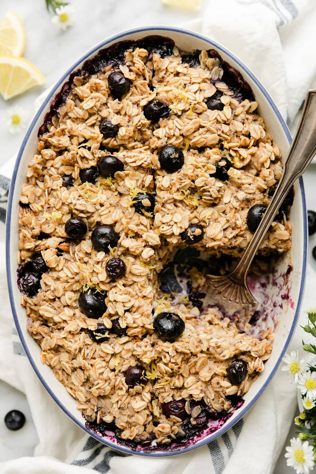 Lemon Blueberry Baked Oatmeal (Gluten Free and Vegan) - The Real Food ...