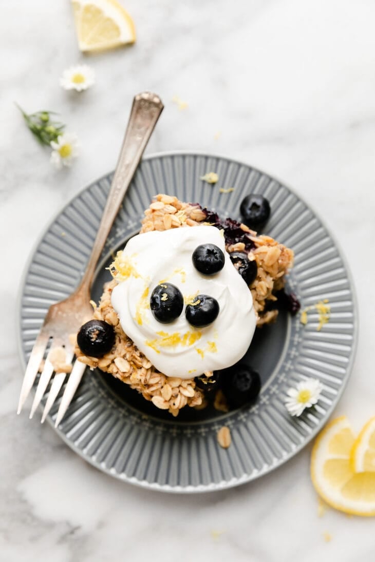 Lemon Blueberry Baked Oatmeal (Gluten Free and Vegan) - The Real Food ...