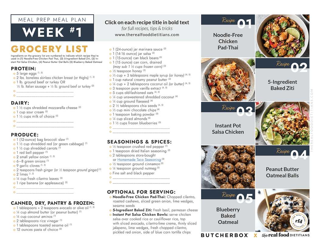 2-Week Meal Prep Meal Plan with Grocery List - The Real Food Dietitians