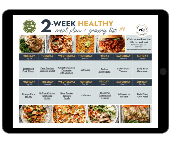 2 Week Healthy Meal Plan #9 with Grocery List - The Real Food Dietitians