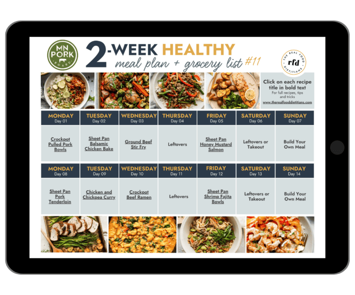 2 Week Healthy Meal Plan #11 With Grocery List - The Real Food Dietitians