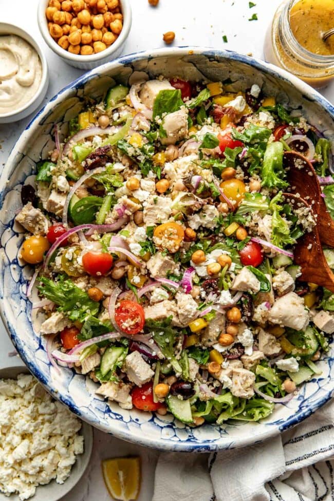 Mediterranean-Style Chopped Salad With Chicken