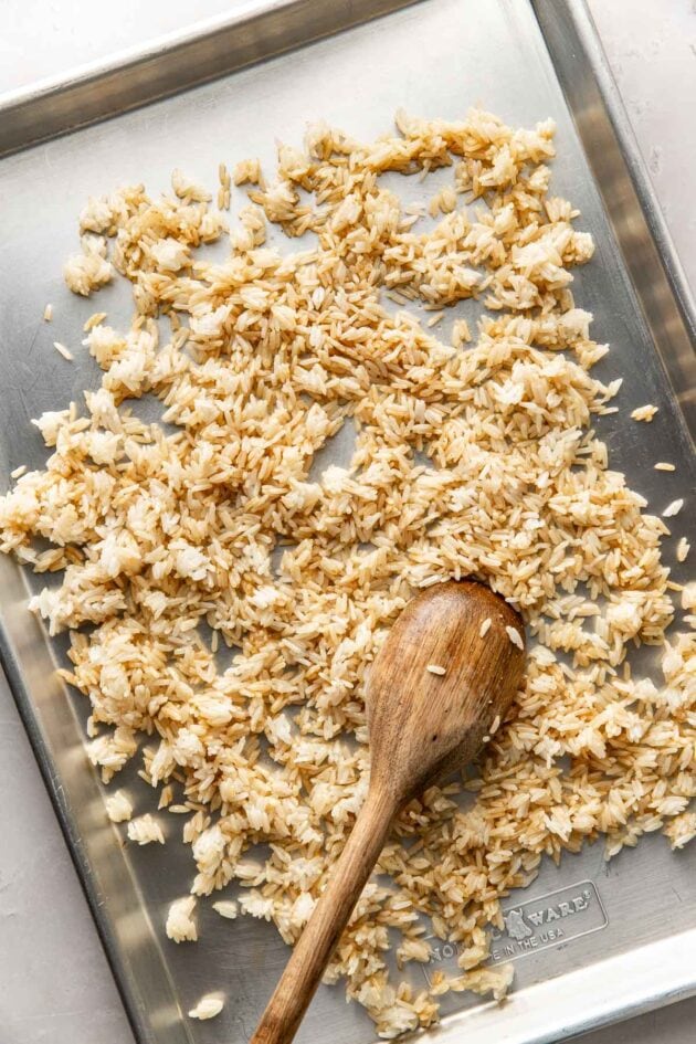 Sheet Pan Crispy Rice