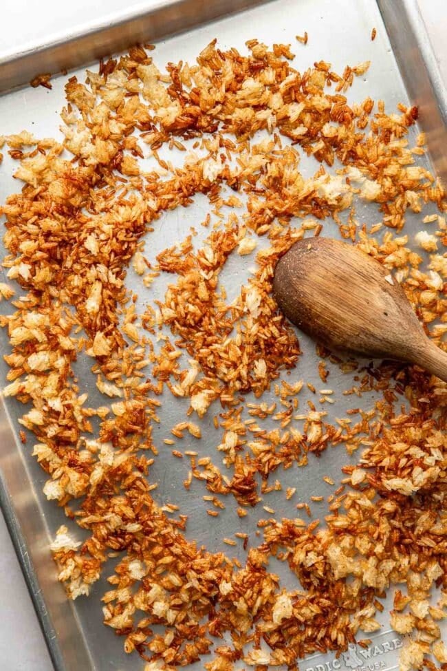 Sheet Pan Crispy Rice